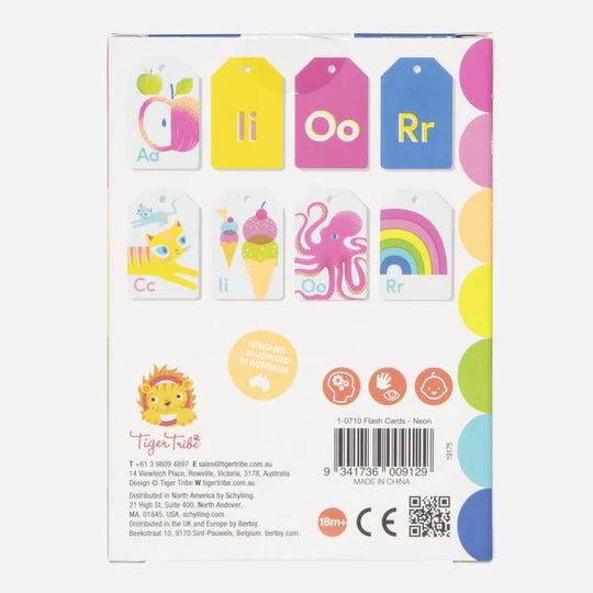Alphabet Flash Cards - Neon | Laurie Claire Kids