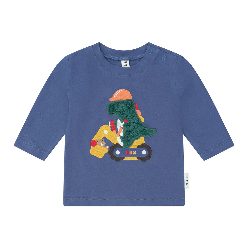 Huxbaby Tradie Dino Top - Vintage Blue | Laurie Claire Kids